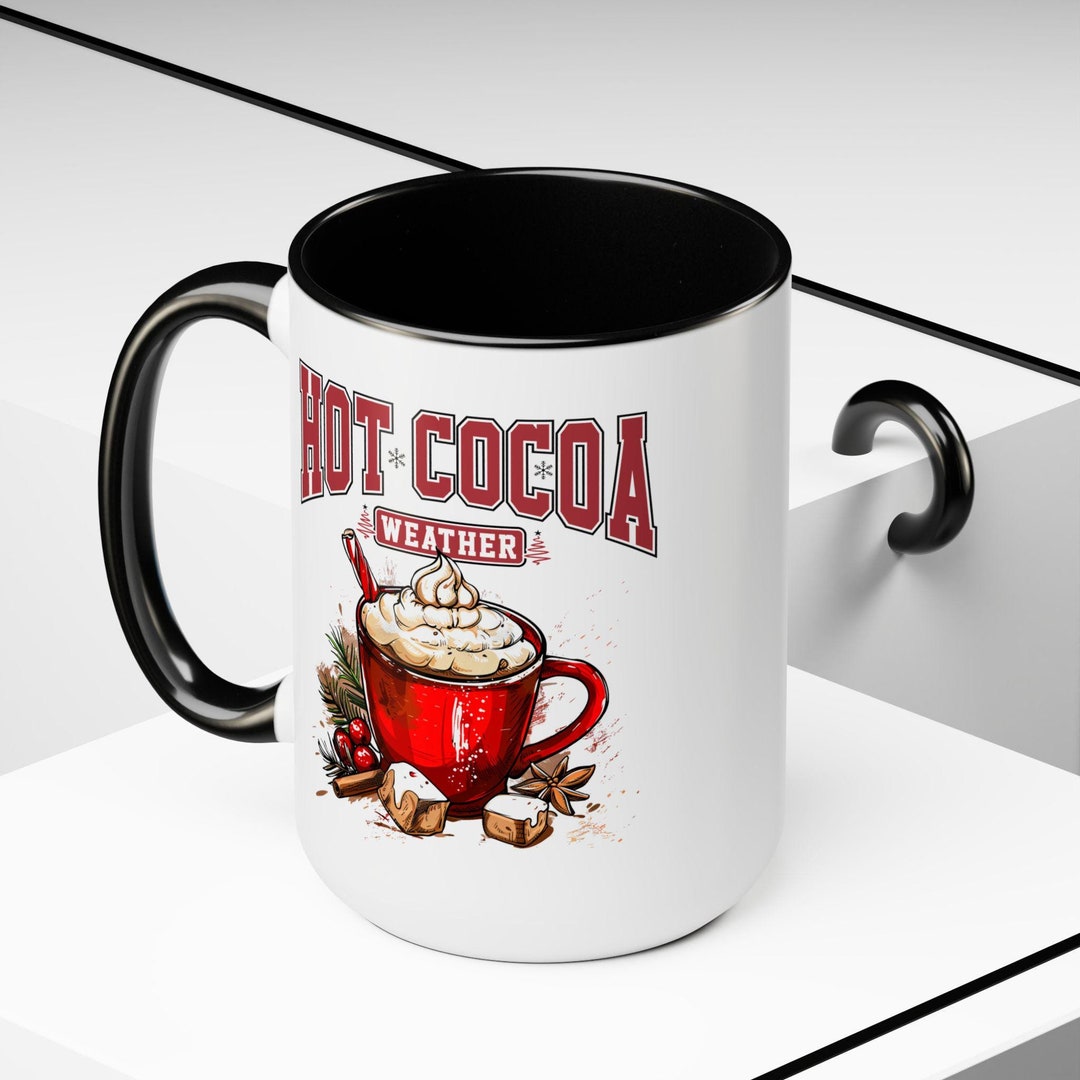 Hot Cocoa Weather Mug, Seasonal Christmas Holiday Home Decor Xmas ...