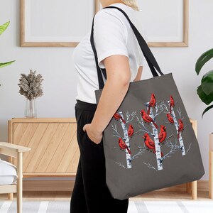 Cardinal Bird Tote Bag, Red Bird Large Travel Bag, Birdwatcher Bookbag ...