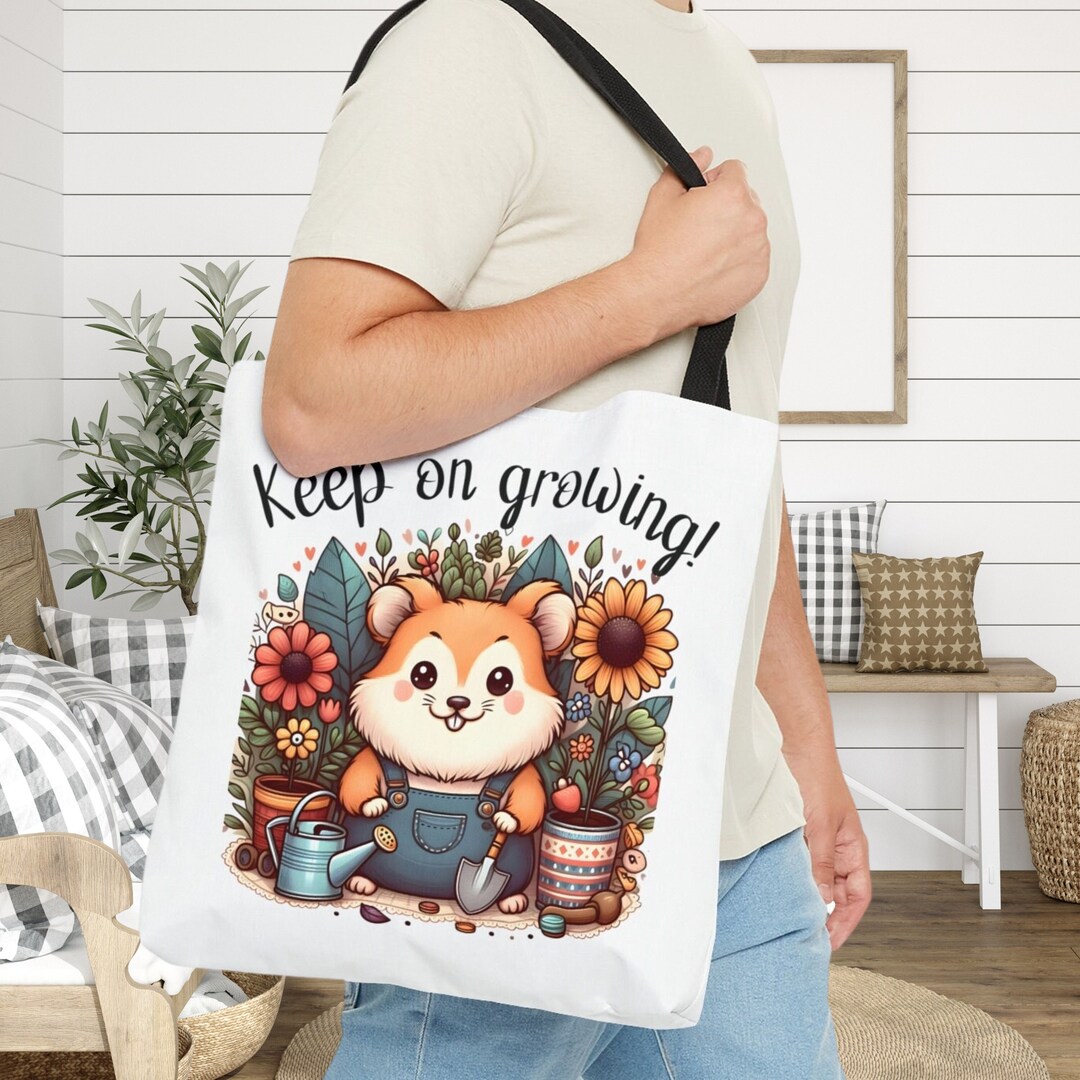 Cute Garden Beaver Tote Bag, Inspirational Pun Bookbag Party Favor ...