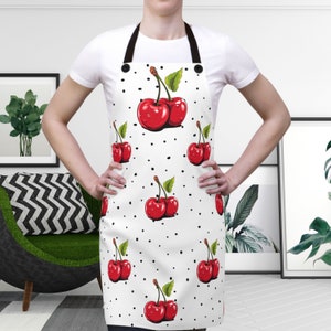 Retro Cherry Apron, Berry Kitchen Accessories, Vintage Aesthetic New ...