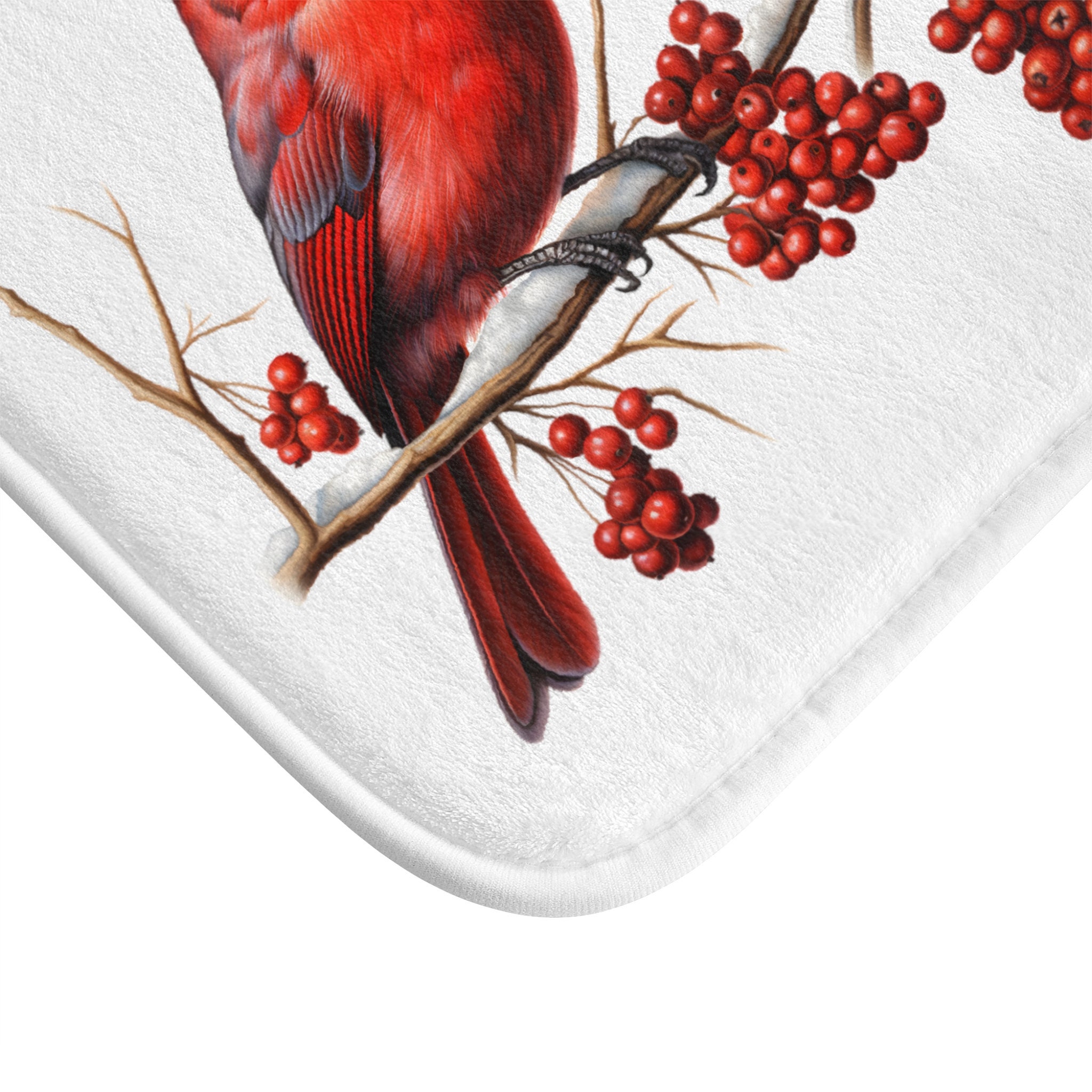 Cardinal Bird Bathmat, Wildlife Bathroom Home Decor, Animal Room Accent ...