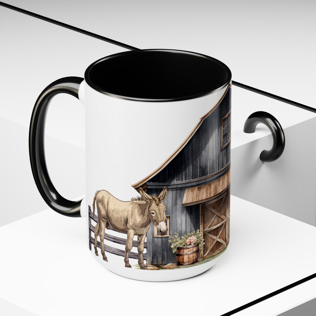 Donkey Mug Farm Coffee Cup Dinnerware Dishes for Homesteader Rustic ...