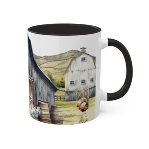 Farm Mug, Barn Animal Coffee Cup, Rustic Vintage Aesthetics, Bison ...