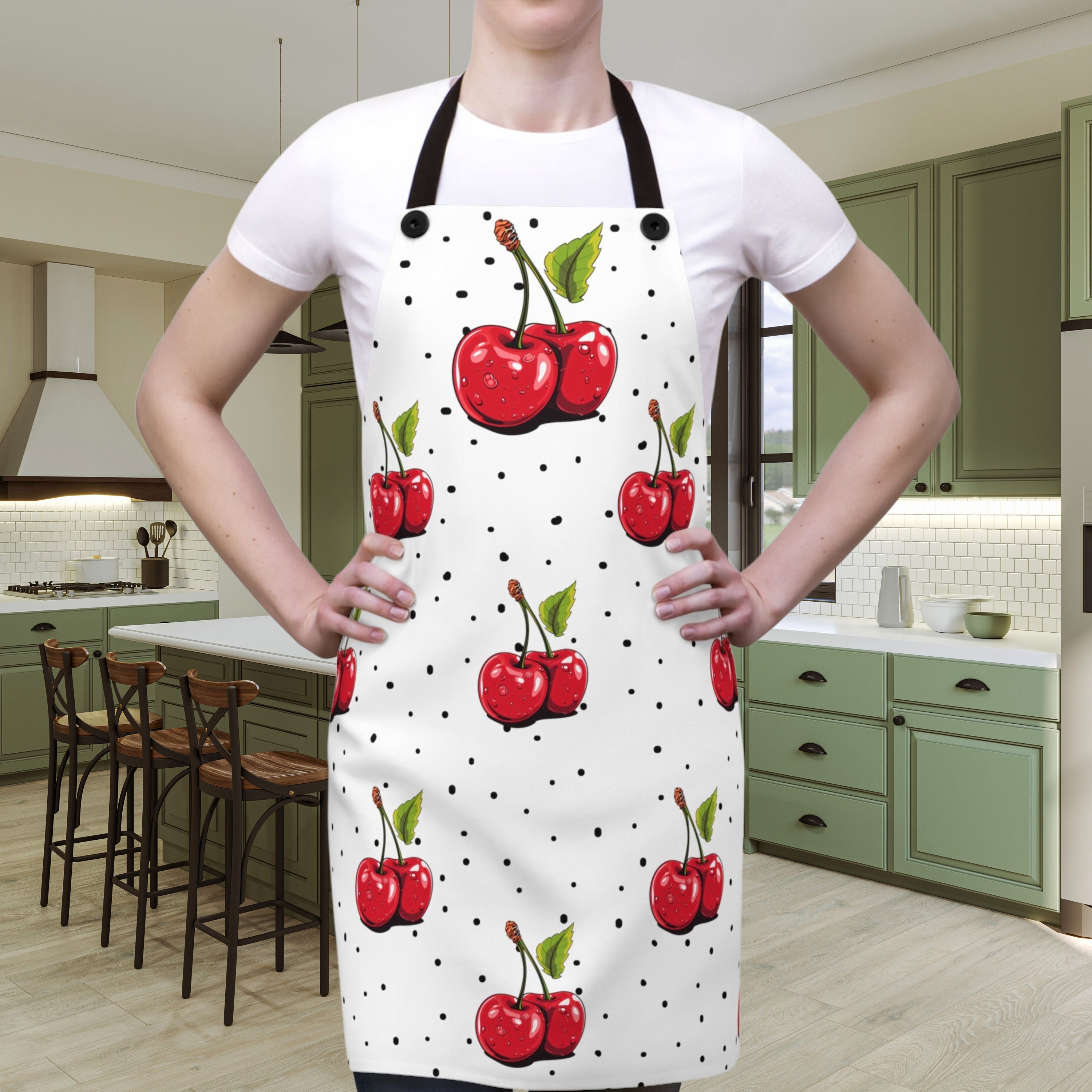 Retro Cherry Apron, Berry Kitchen Accessories, Vintage Aesthetic New ...