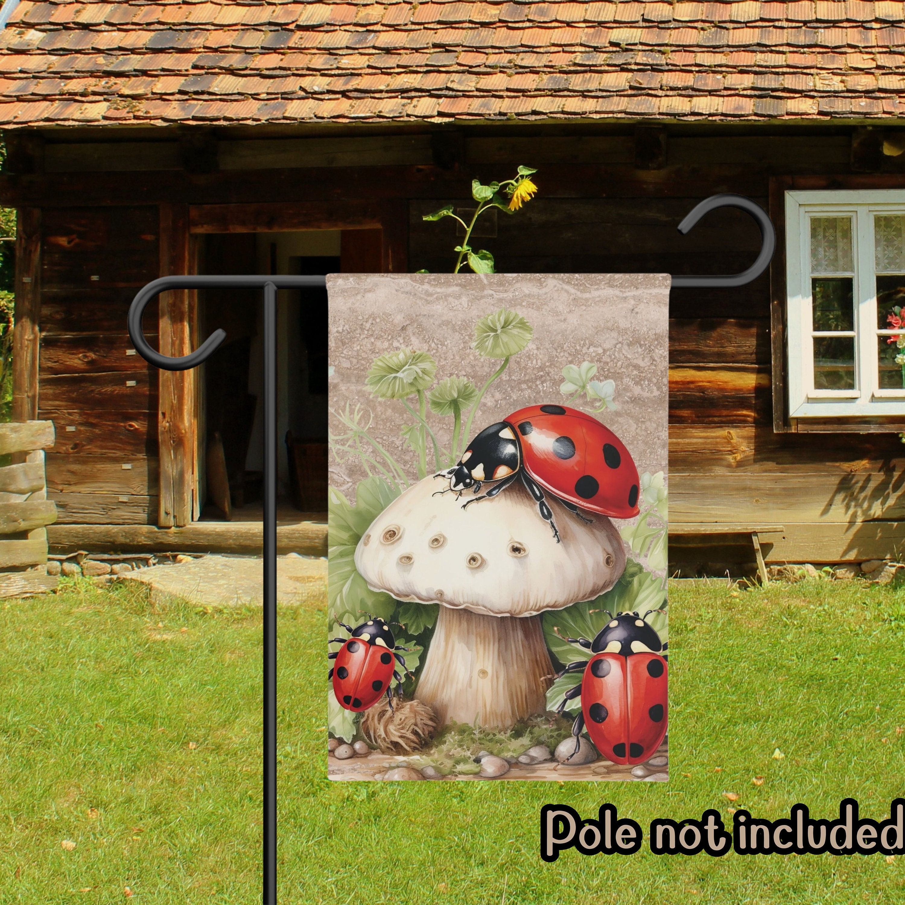 Cottagecore Ladybug Mushroom Flag, Vintage Cottage Core Aesthetic ...