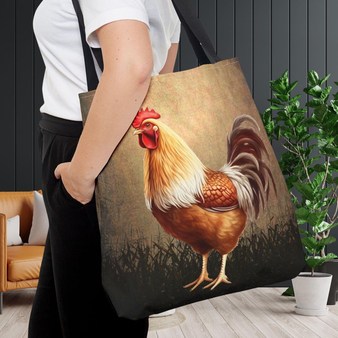 Rooster Tote Bag, Farm Animal Homesteader Farmers Market Sack ...