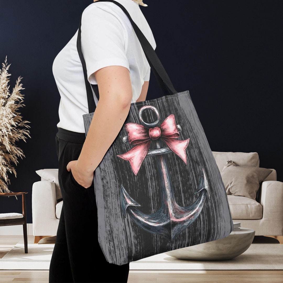 Ship Anchor Tote Bag, Pink Coquette Love Cruising Travel Accessory ...