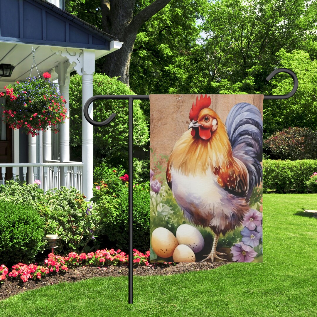 Roster Farmcore Yard Flag, Cottagecore Farm Egg Garden Banner ...