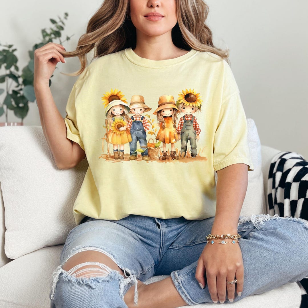 Sunflower Farm Girl T-shirt | Cottagecore Farm Graphic Tee | Country ...