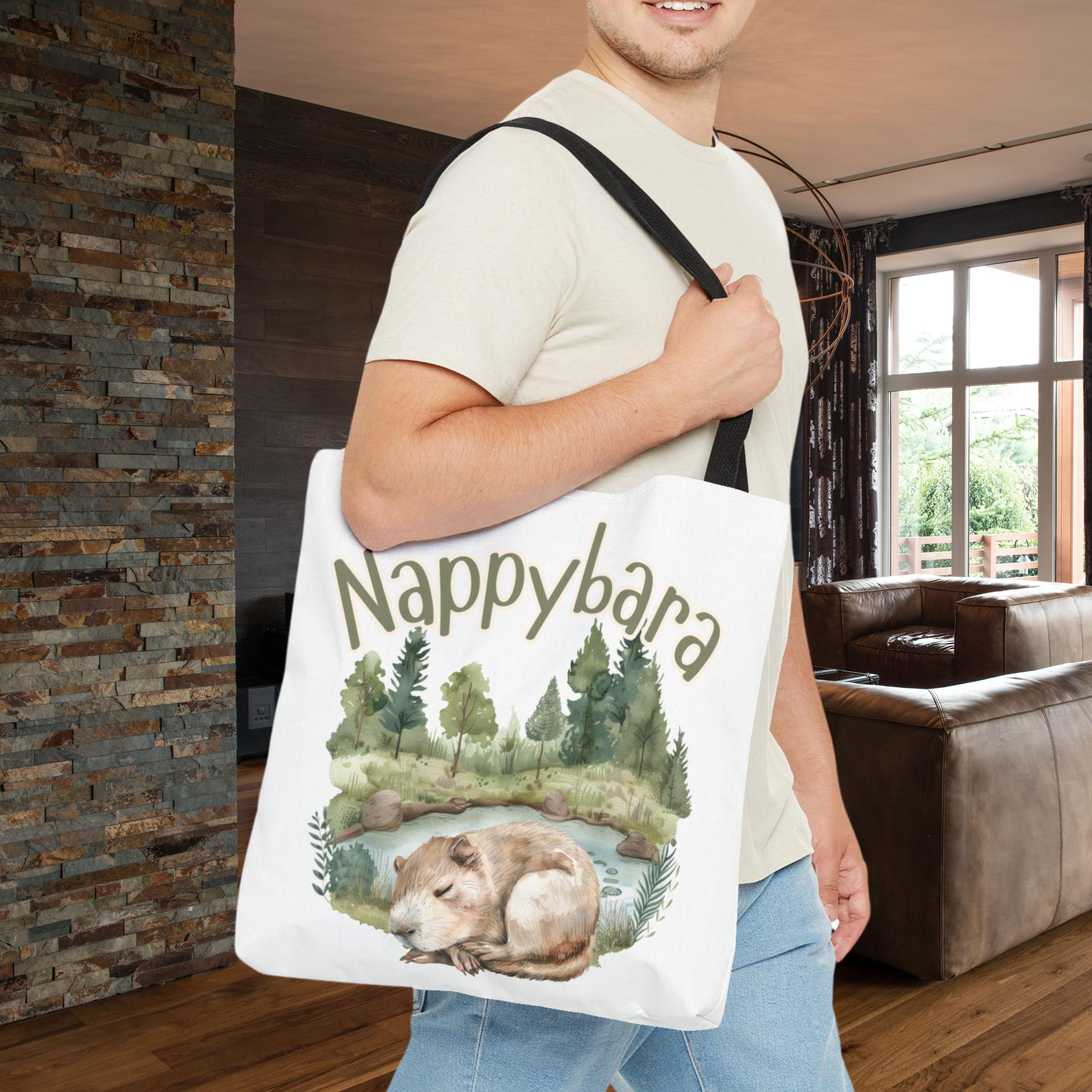 Capybara Nappy Capy Tote Bag, Funny Wildlife Forest Animal Nature Lover ...