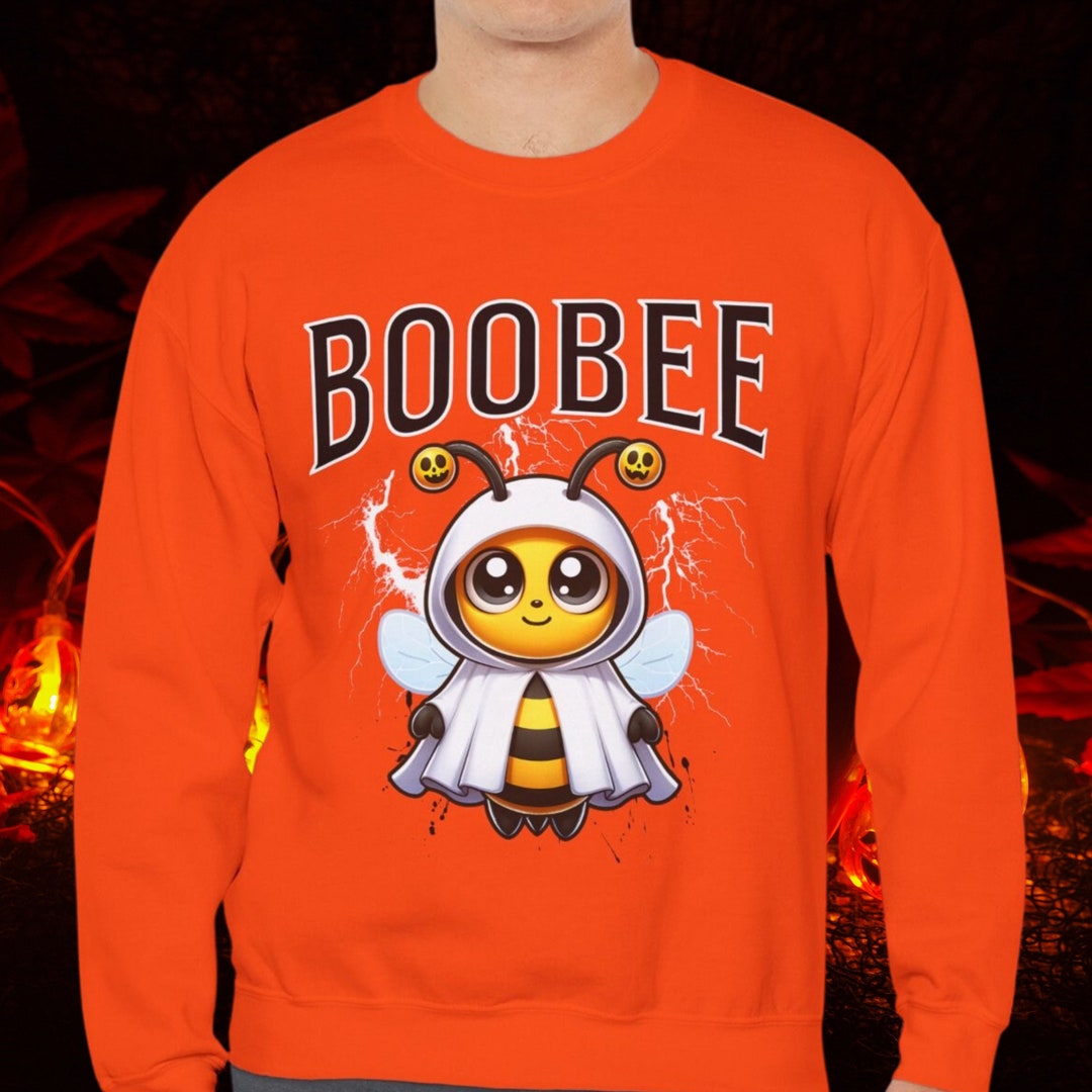 BOOBEE Halloween Sweatshirt, Unisex Cartoon Bee Ghost Humor Shirt, Funny Holiday Top, Autumn ...