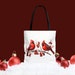 Cardinal Bird Tote Bag, Winter Red Bird Travel Bag, Wildlife Travel Bag ...