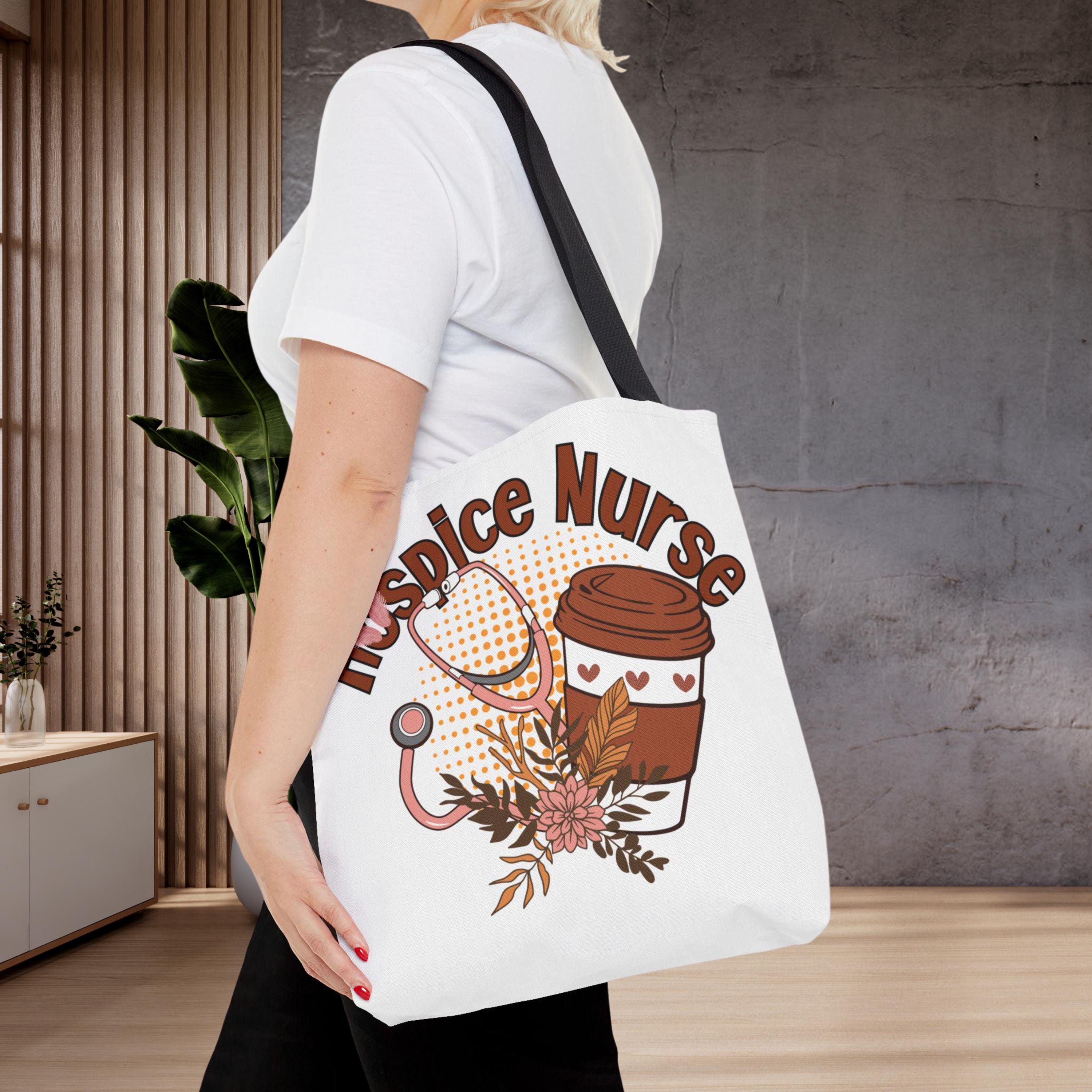 Hospice Nurse Tote Bag – Autumn Floral Angel Wings Workbag ...