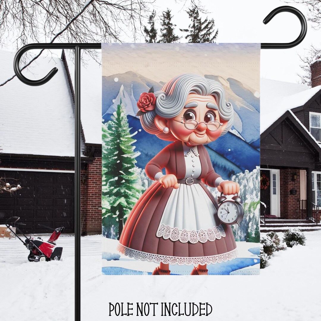 Nana Anime Outdoor Lawn Flag, Grandma Time Winter Garden Banner Gift ...