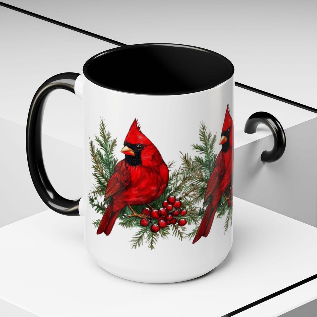 Cardinal Christmas Mug, Red Bird Coffee Cup, Holiday Nature Lover Gift ...