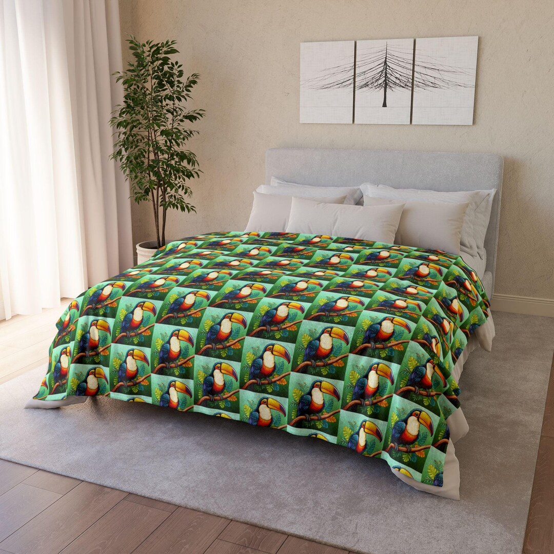 Toucan Tropical Bird Blanket, Wildlife Nature Theme Home Decor ...