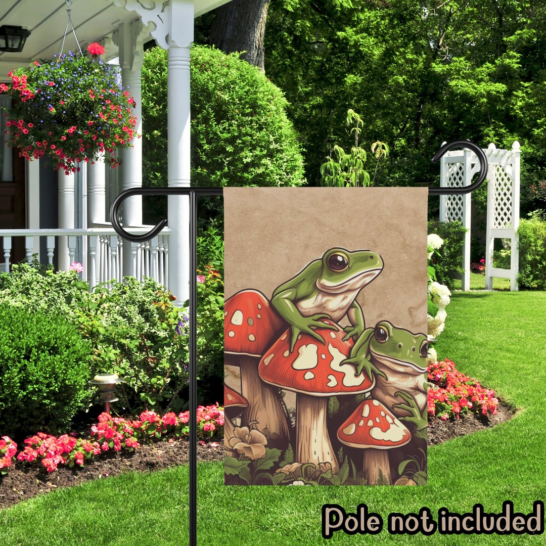 Frog Mushroom Garden Cottagecore Flag, Cottage Core Lawn Banner Outdoor ...