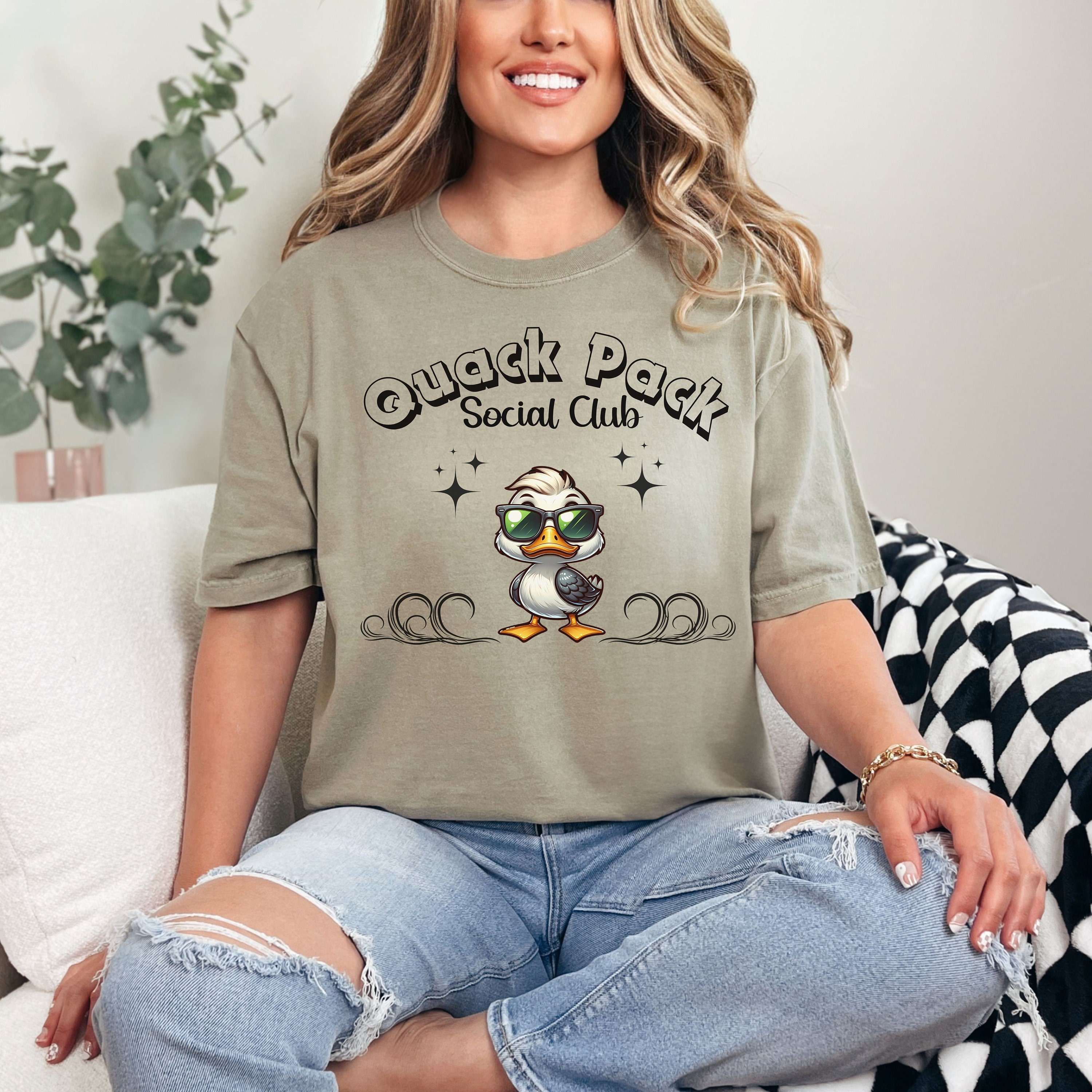 Quack Pack Social Club T-shirt, Funny Duck Graphic Tee Shirt, Unisex ...