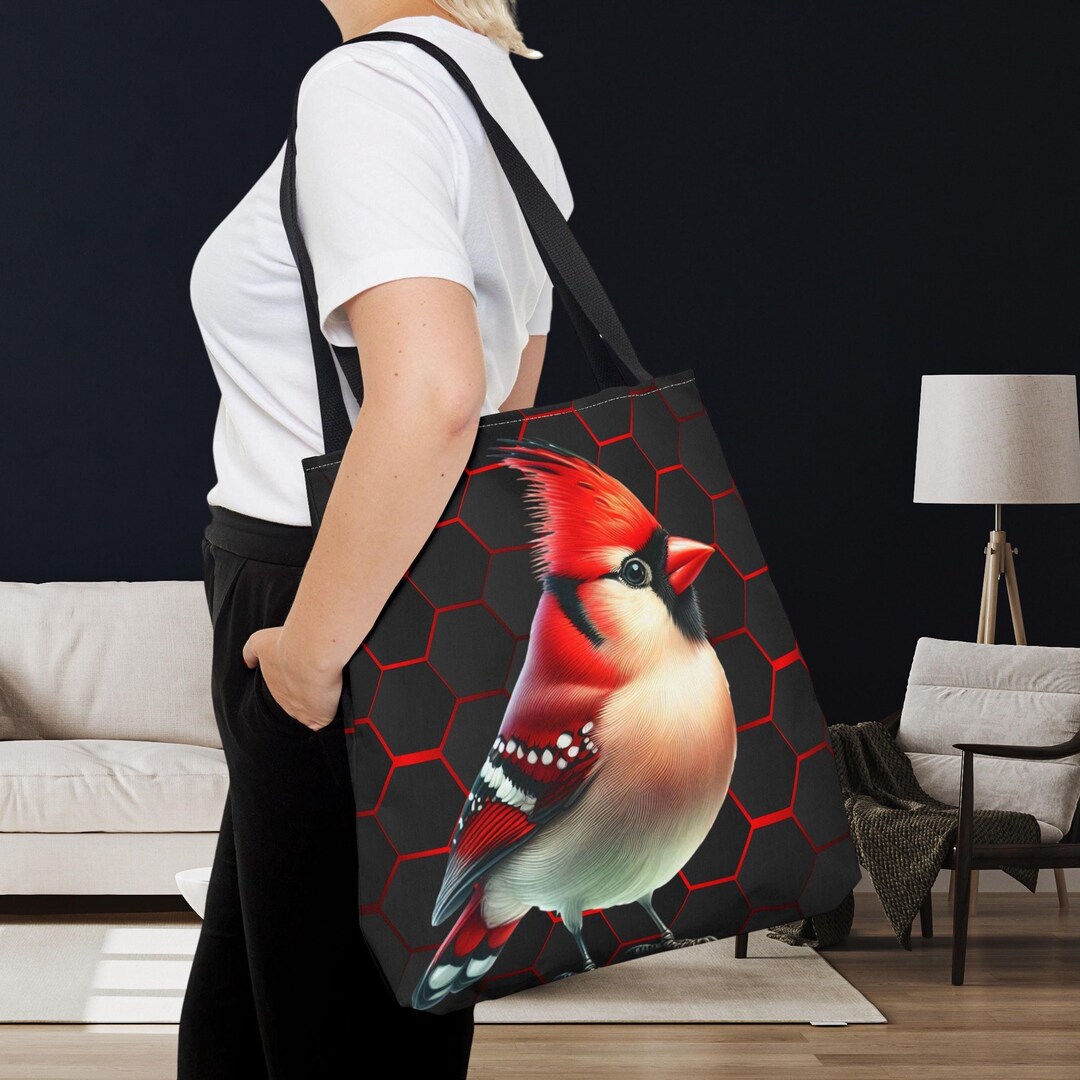 Red Cardinal Tote Bag, Cute Anime Wildlife Nature Lover Forest Animal ...