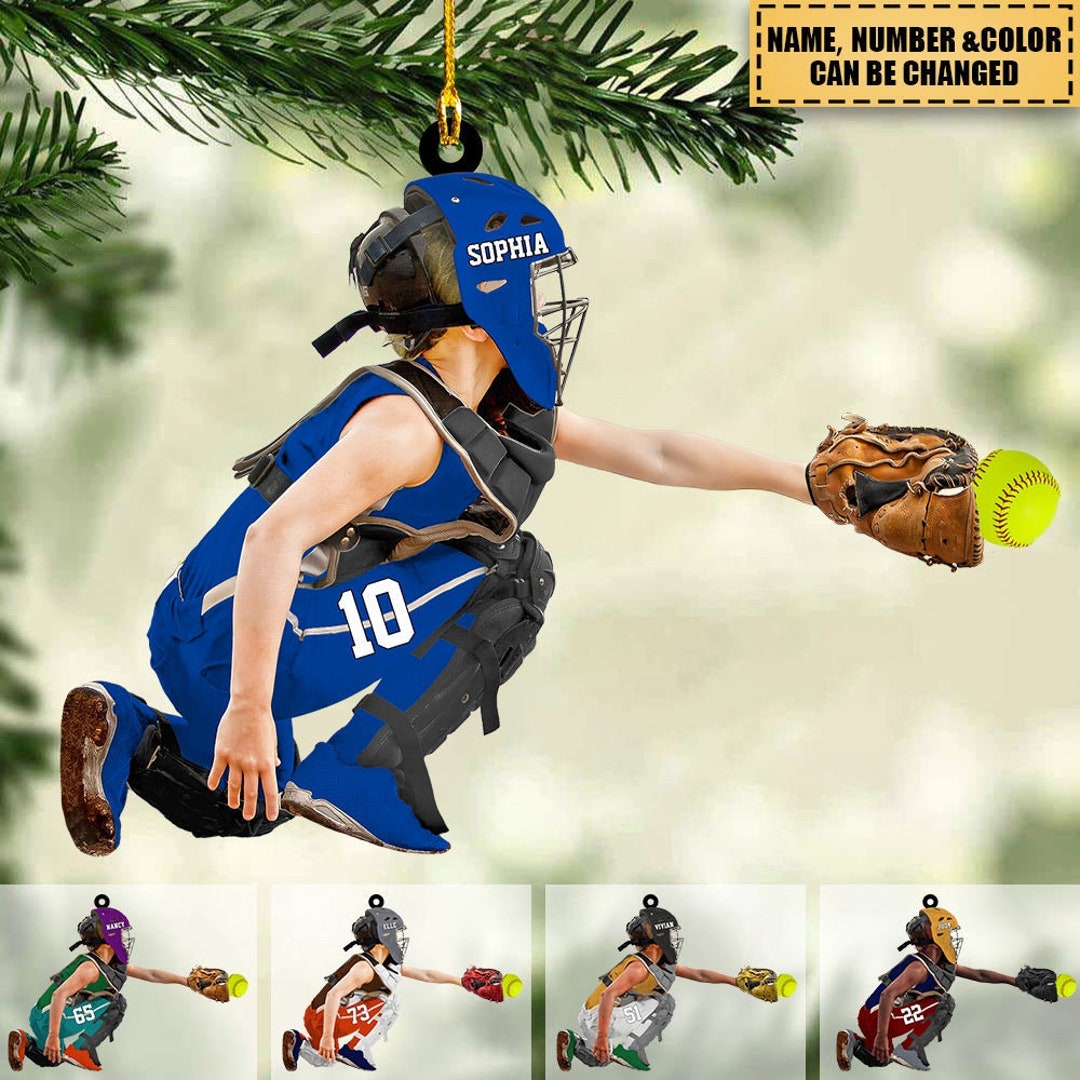 Personalized Softball Christmas Ornaments, Softball Lover Ornament ...