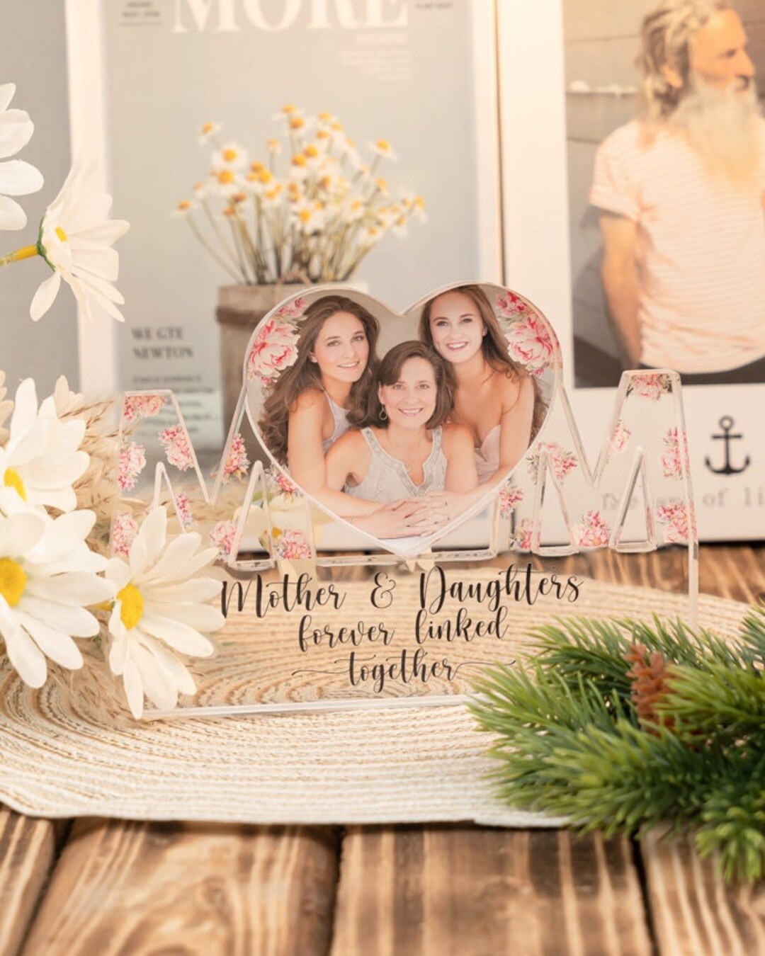 Personalized Mothers Daughters Acrylic Plaque, Custom Photos Plaque for ...