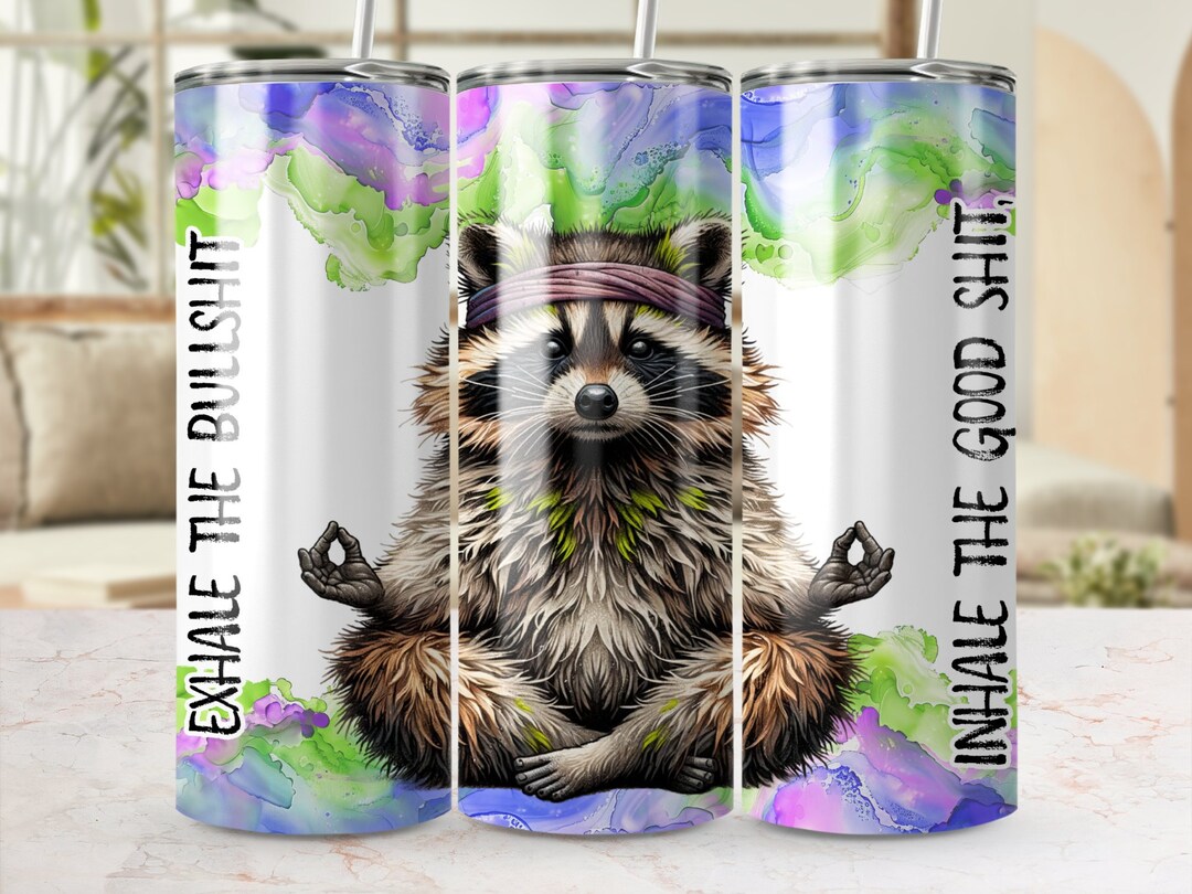 Zen Raccoon Tumbler Wrap: Funny Meditation PNG (digital Download) - Etsy