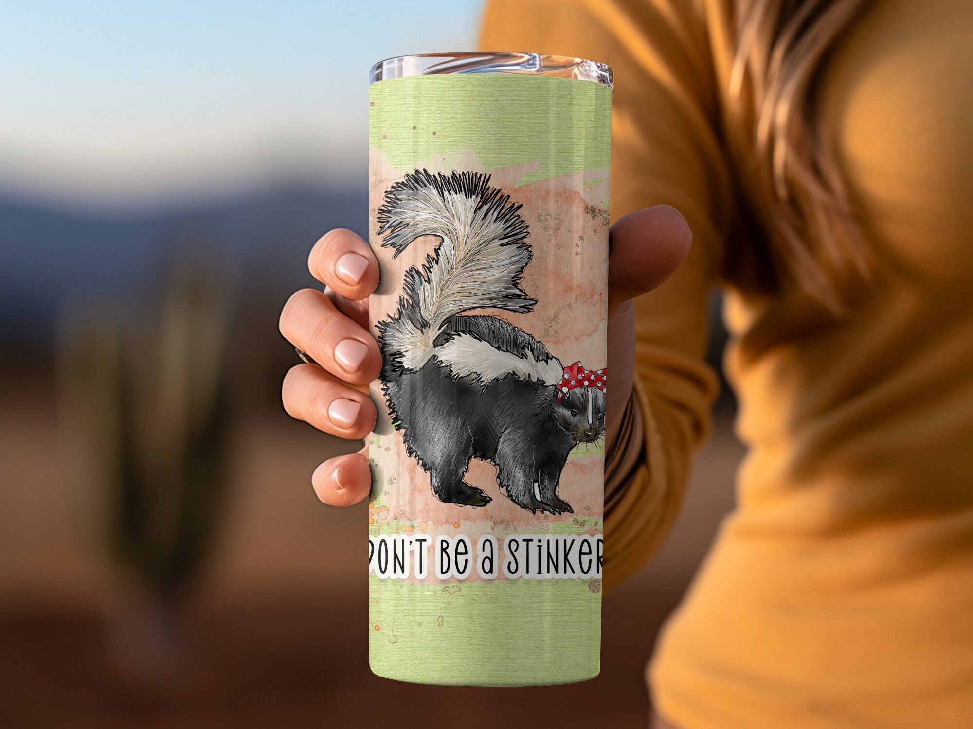 Don’t Be a Stinker Tumbler Wrap | Funny Skunk Sublimation PNG | 20oz ...
