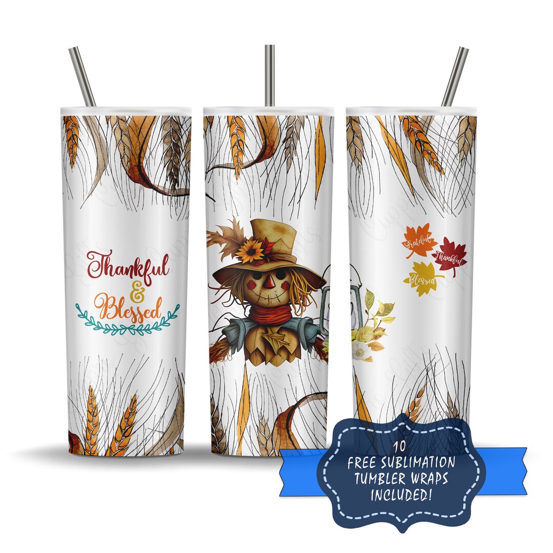 Fall Wheat Borders 20oz Tumbler Template in PNG Format & High - Etsy