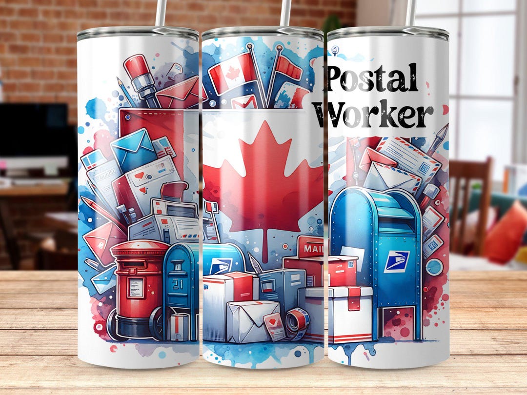 Postal Worker 20 Oz Skinny Tumbler Wrap Sublimation Design, Cute Mail ...