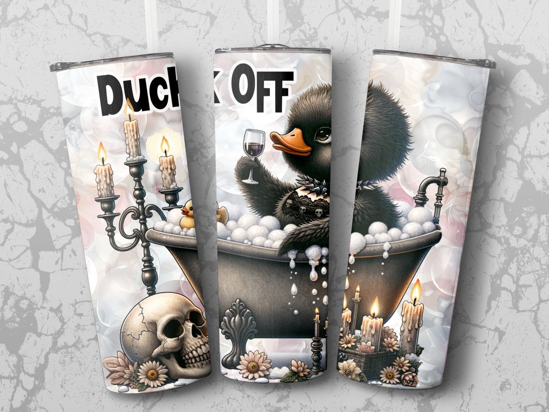 Goth Rubber Ducky 'duck Off' Bath Funny 20 Oz Skinny Sublimation ...