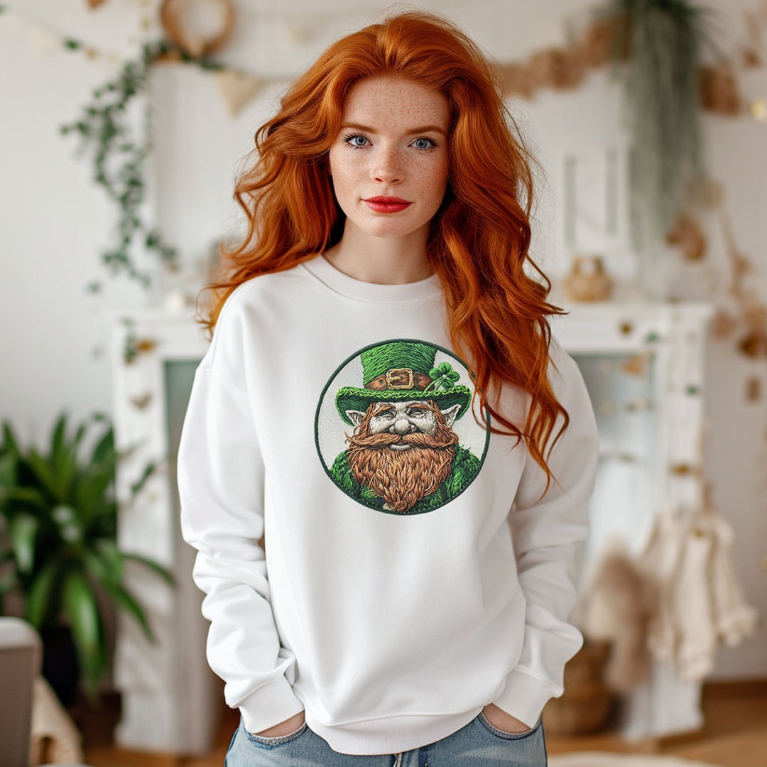 St. Patrick's Day Leprechaun Embroidery Design, High Resolution Digital ...