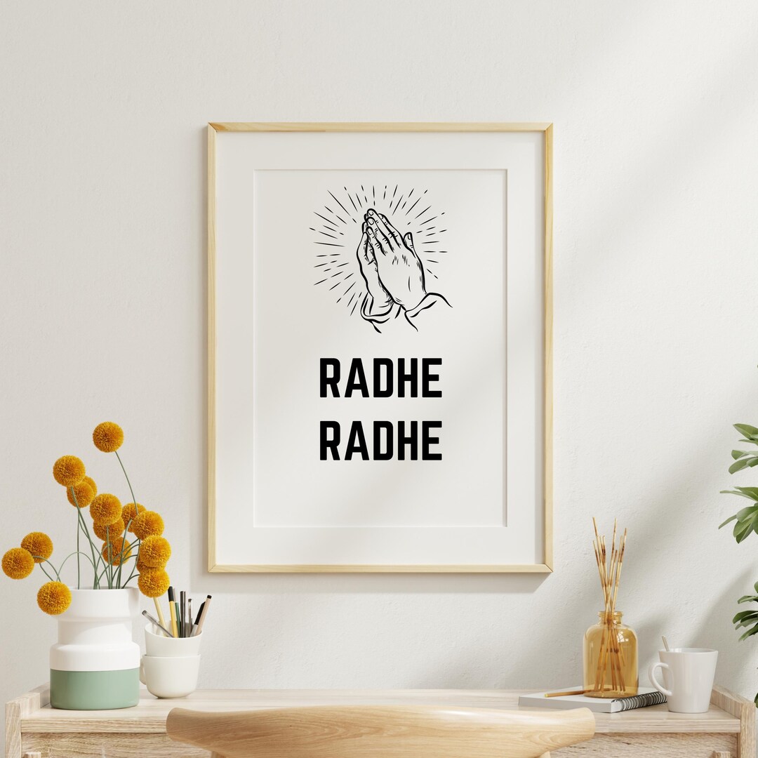 Minimalist Radhe Radhe Printable Poster for Home Positivity, Calm Wall ...