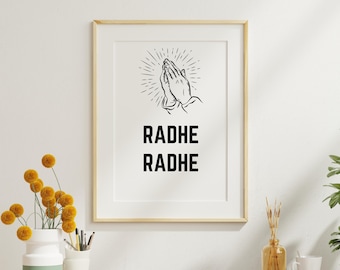 Minimalist Radhe Radhe Printable Poster for Home Positivity, Calm Wall ...
