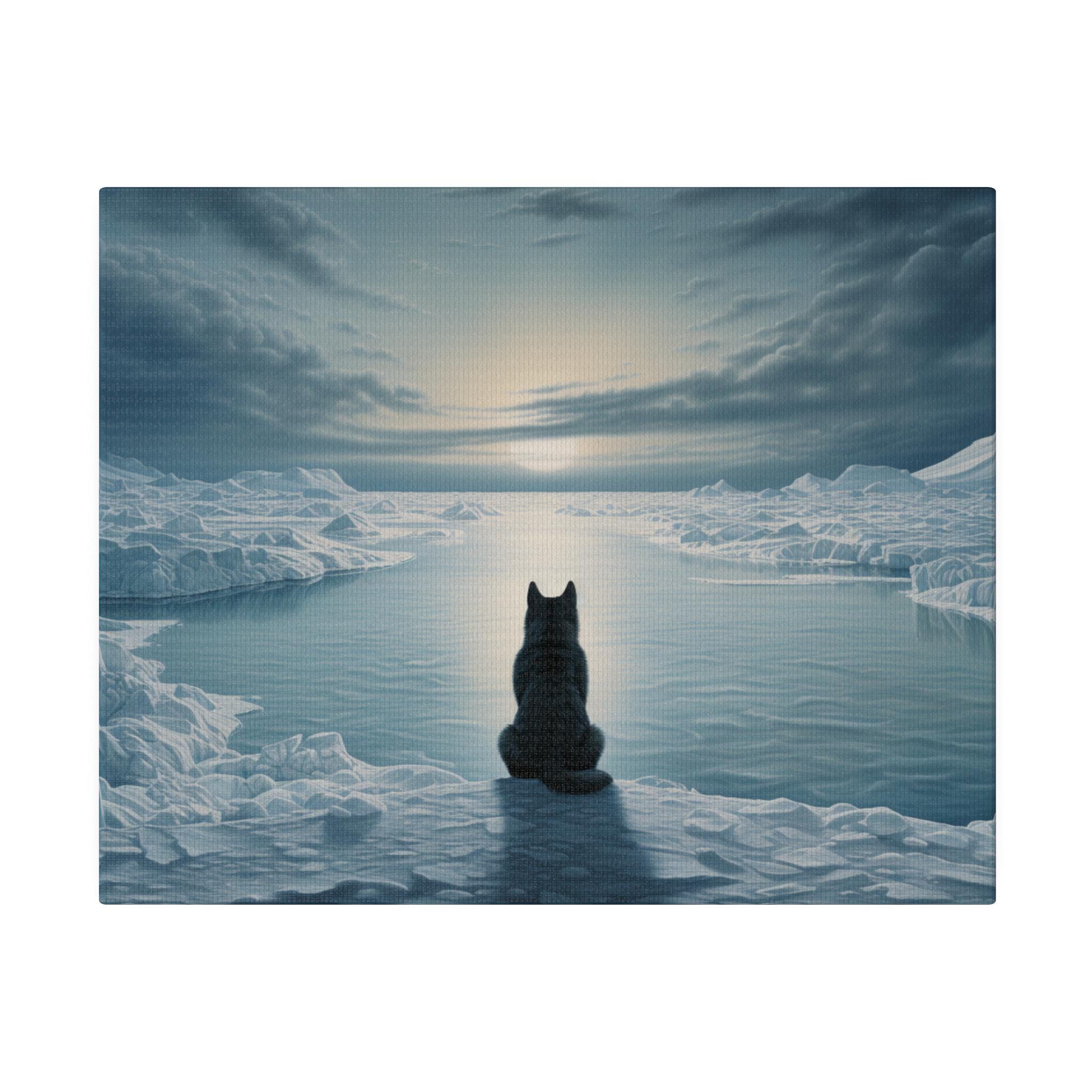 Abstract Wolf Painting Print, Sunset Canvas Wall Art, Silhouette Animal ...