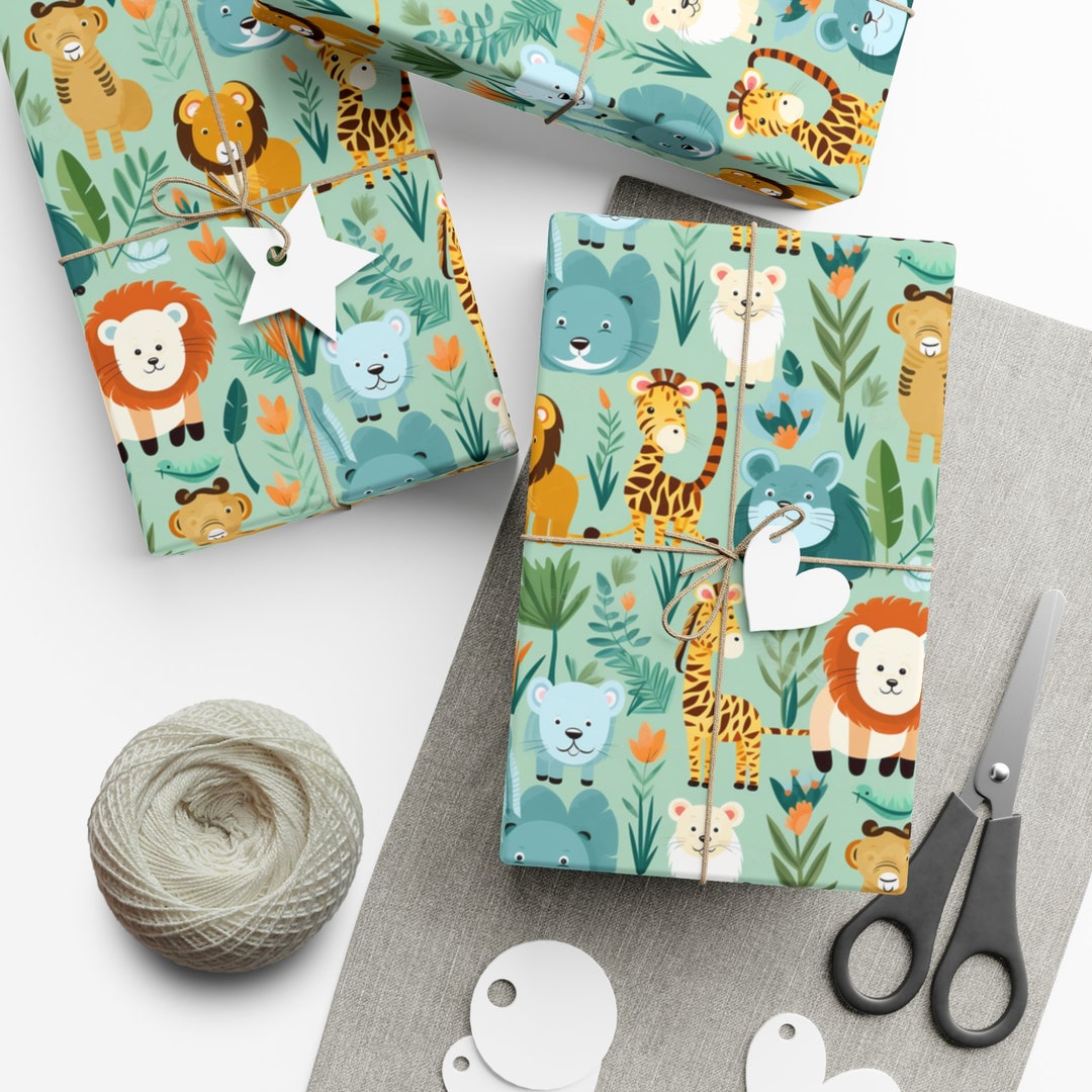 Safari Gift Wrap | Baby | Animals - Etsy