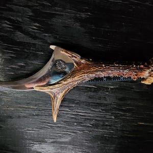 Hand-forged Stainless Steel Sickle With Antler Handle – Handle Glows in ...