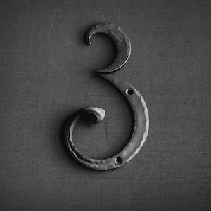 8'' Large Metal House Numbers. Hand Forged Iron House Number. 8 Inch ...