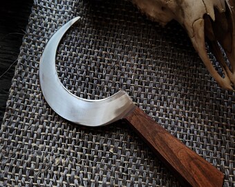 Artisan Hand-forged Bronze Herb Sickle With Antler Handle - Etsy
