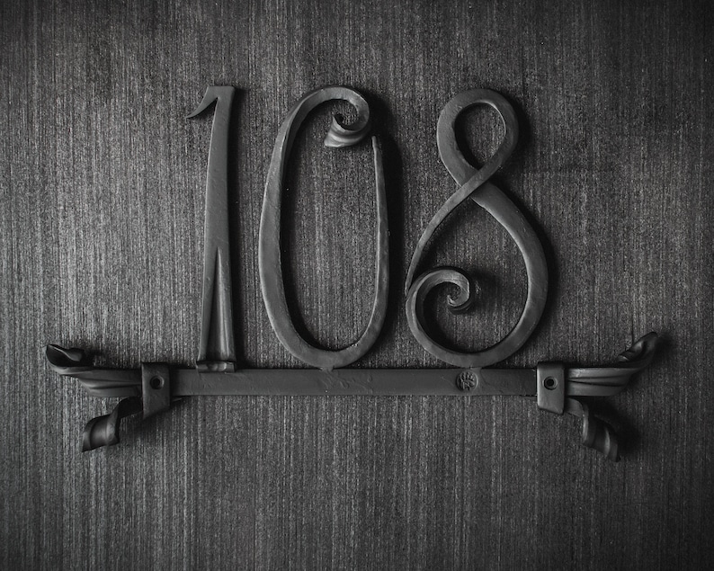 7'' Metal House Numbers. Hand Forged Iron House Number. 7 Inch Tall ...