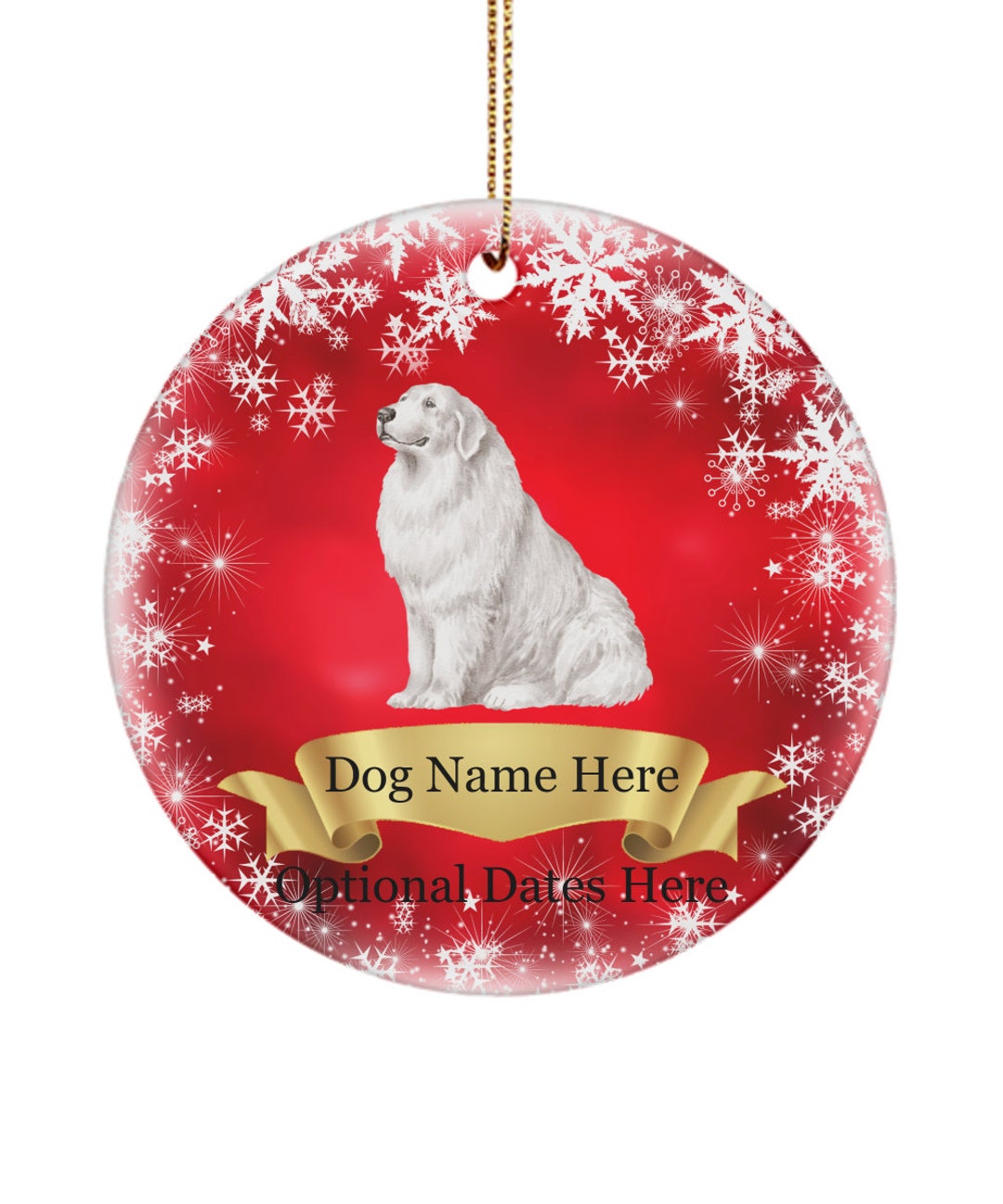Great Pyrenees Ornament, Great Pyrenees Gifts, Personalized, Christmas ...