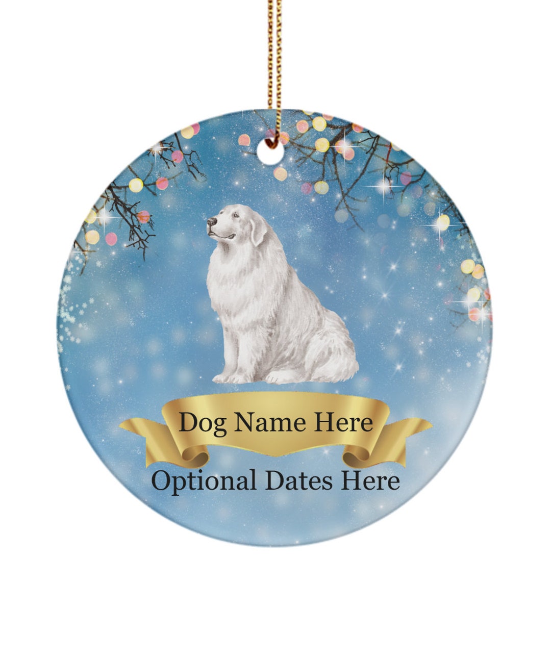 Great Pyrenees Ornament, Great Pyrenees Gifts, Personalized, Christmas ...