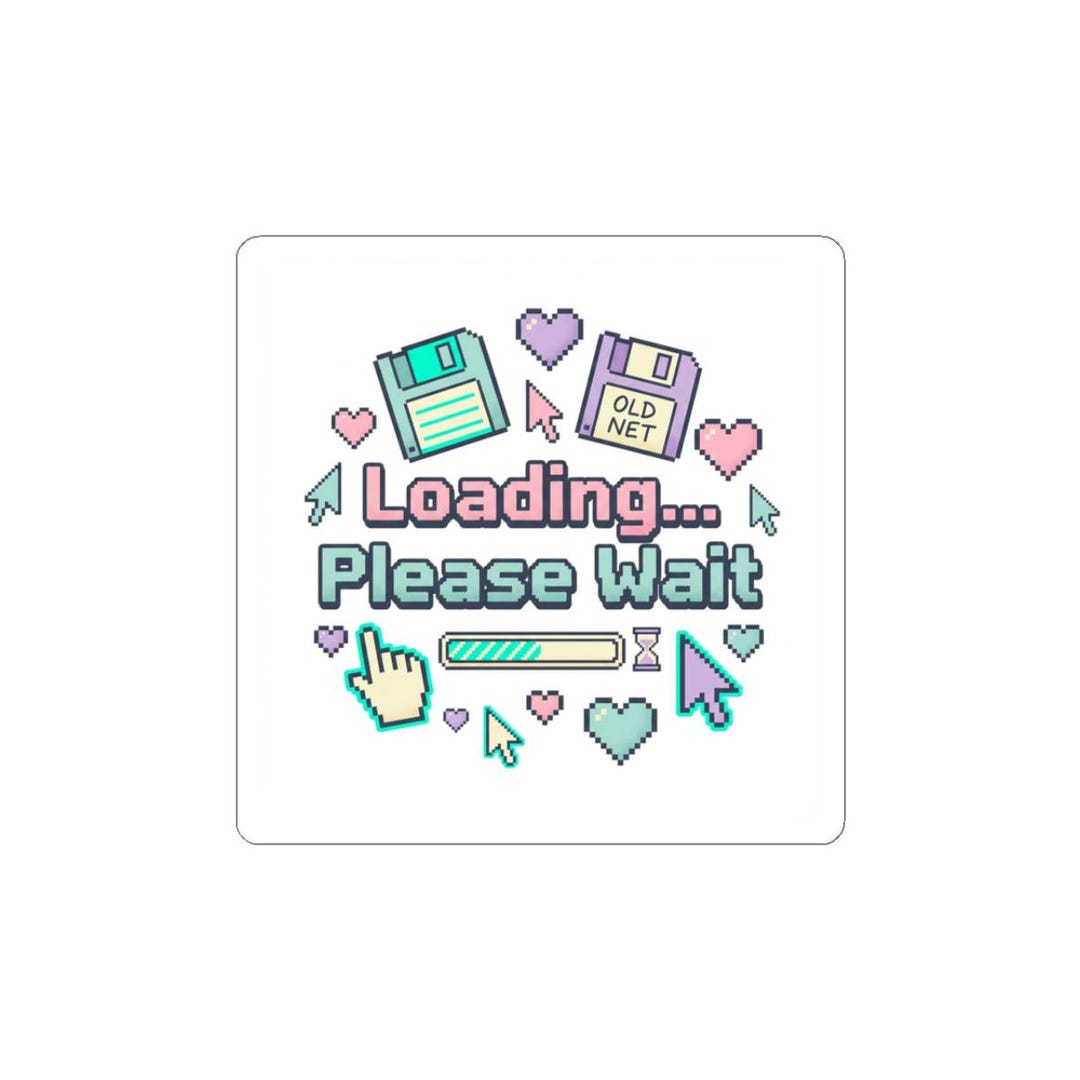 Loading... Please Wait Sticker | Old Internet Aesthetic, Pixel Art ...