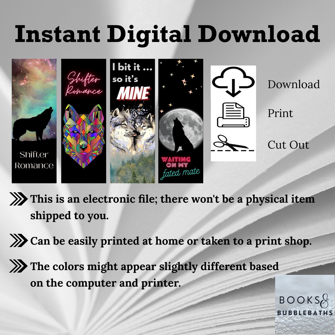 Wolf Shifter Romance Troupe Bookmark Set 4 Unique Designs - Etsy