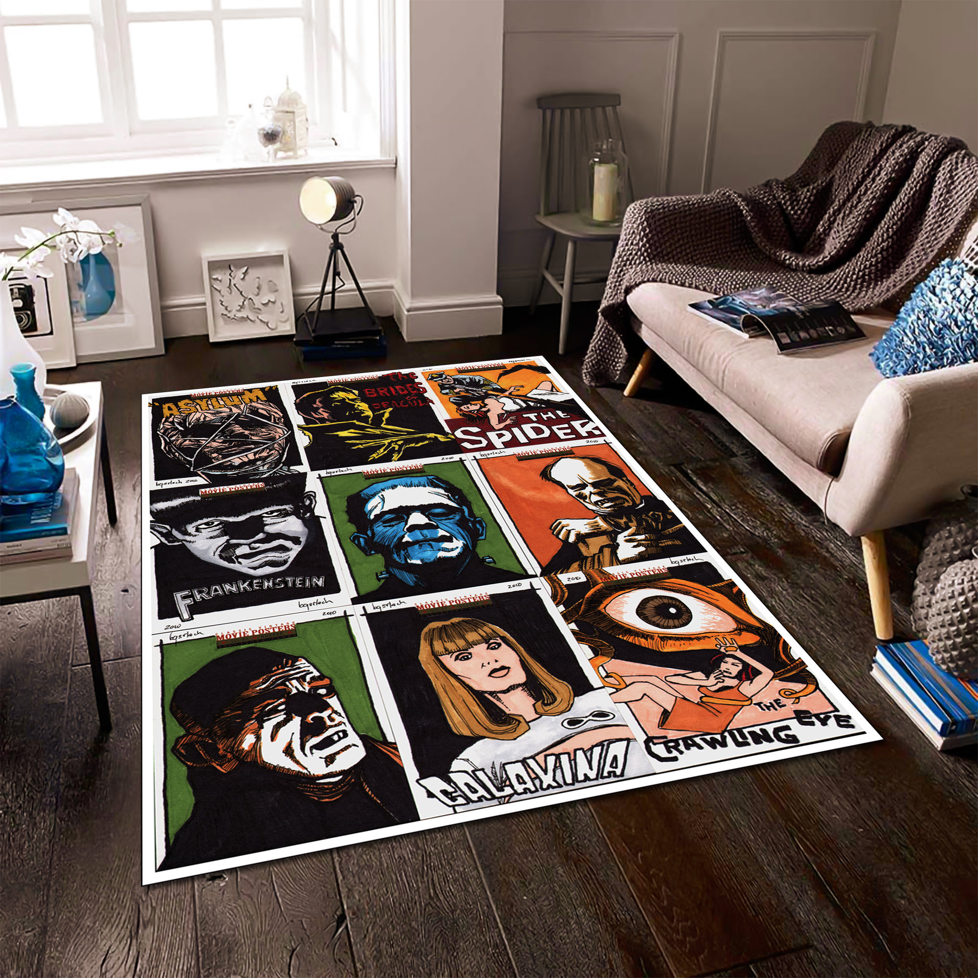 Horror Movie Rug, Movie Rug, Horror Rug, Fear Rug, Minimalist Rug ...