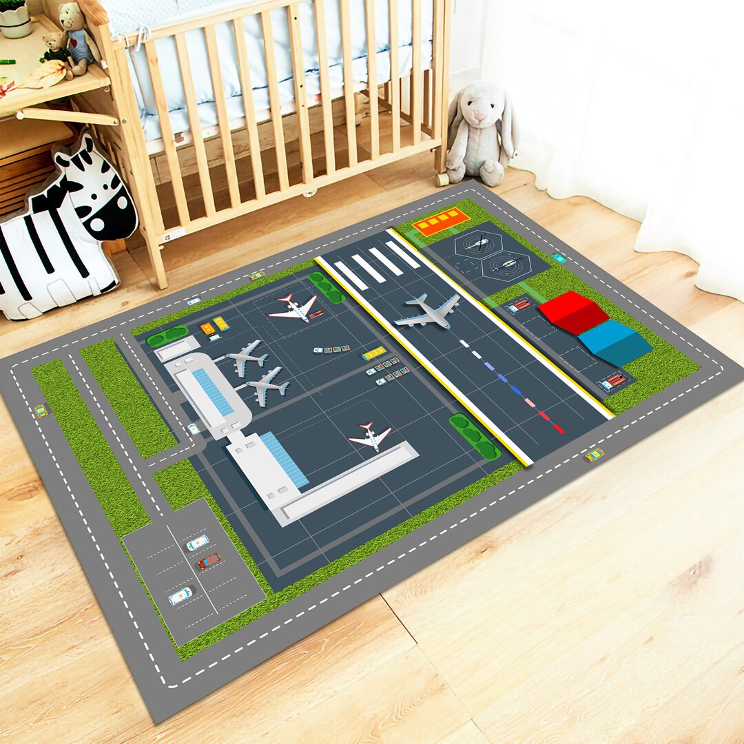 Airport Rug, Activities Map Rug,play Rug, Tutorial Rug, Play Mat ...