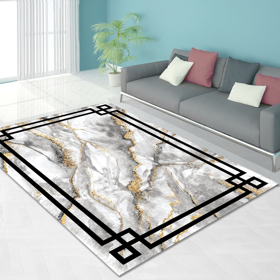 Grey Rug, Grey Marble Rug, Marble Rug, Pattern Rug, Modern Rug, Marble ...