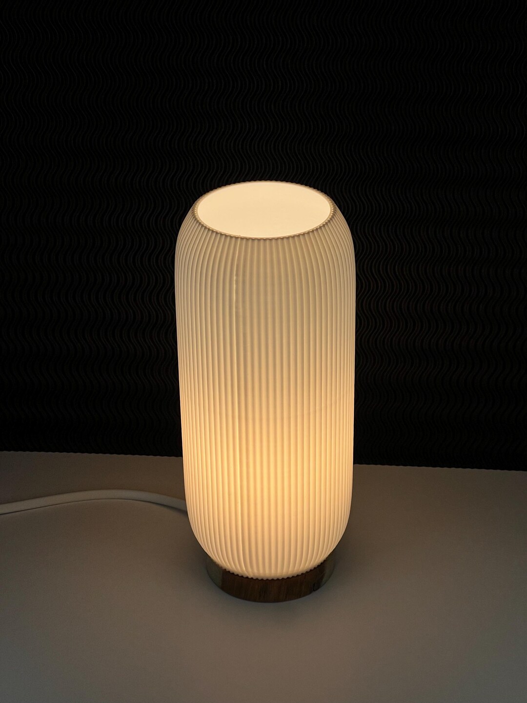 Minimalist Lamp 3D Printed Lamp Wooden Base Eco Friendly Lamp ...