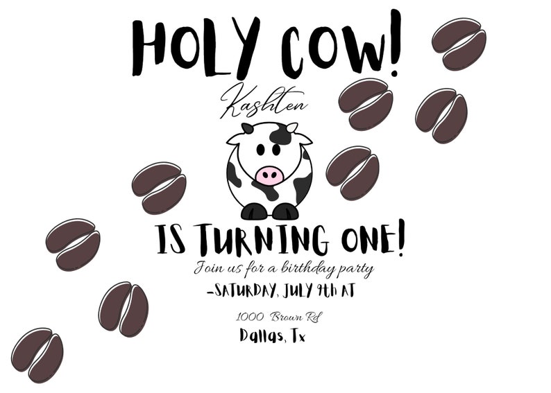 Holy Cow Birthday Invitation - Etsy