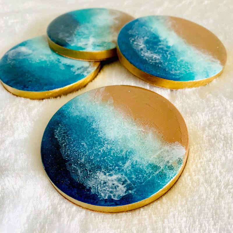 Resin Beach Coasters - Etsy
