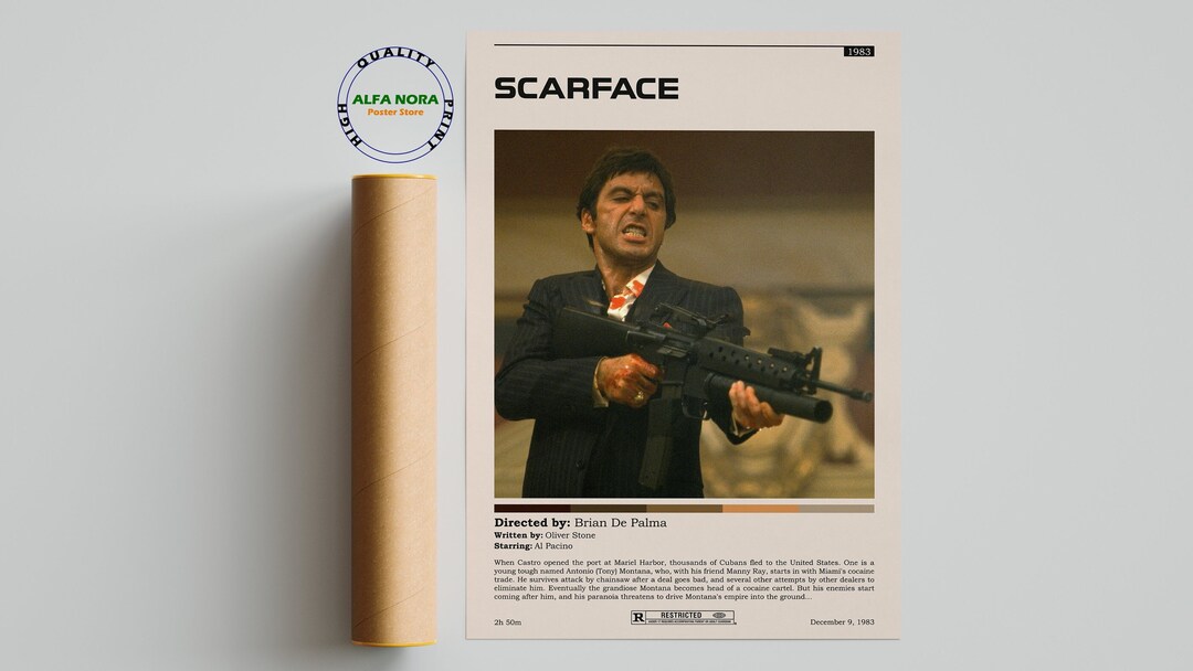 Scarface / Scarface Movie Poster / Custom Poster / Vintage Retro Art ...
